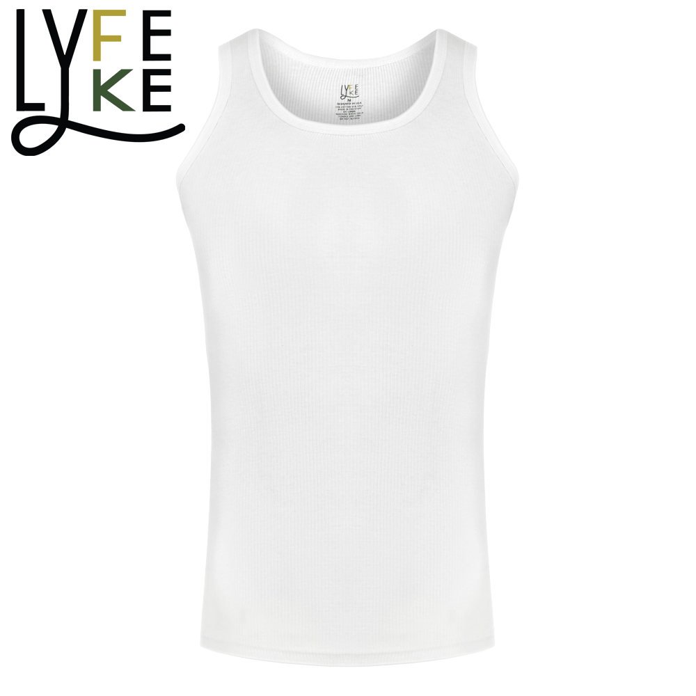 LyFe Lyke Men's Cotton Ribbed White A-Shirt Single Pack – Ezt Mart